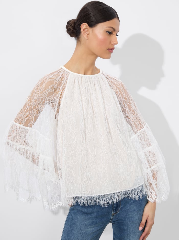 Alice + Olivia Women's Delia Ruffle Angel Tunic Top – Channers