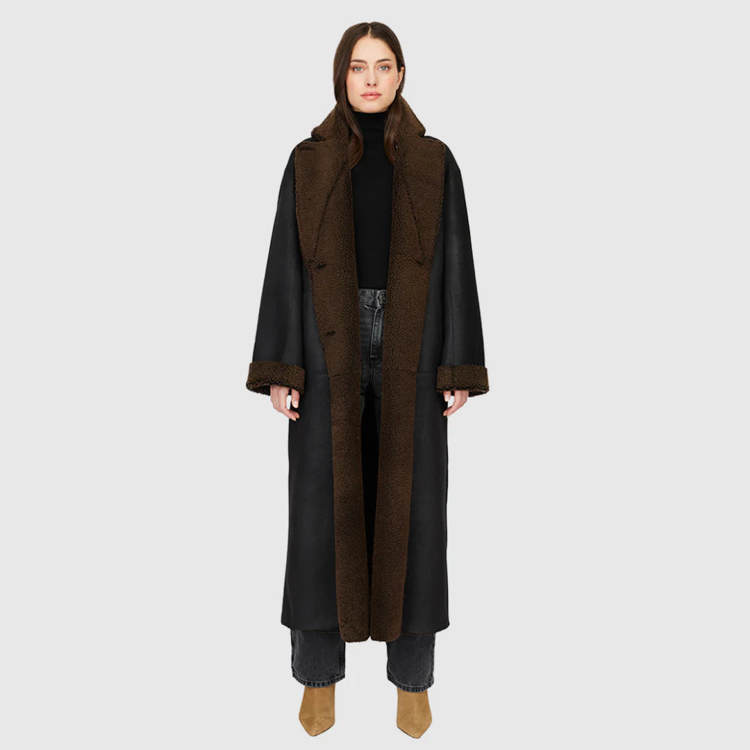 HiSO Women's Danielle Macassar Reversible Shearling Duster – Channers
