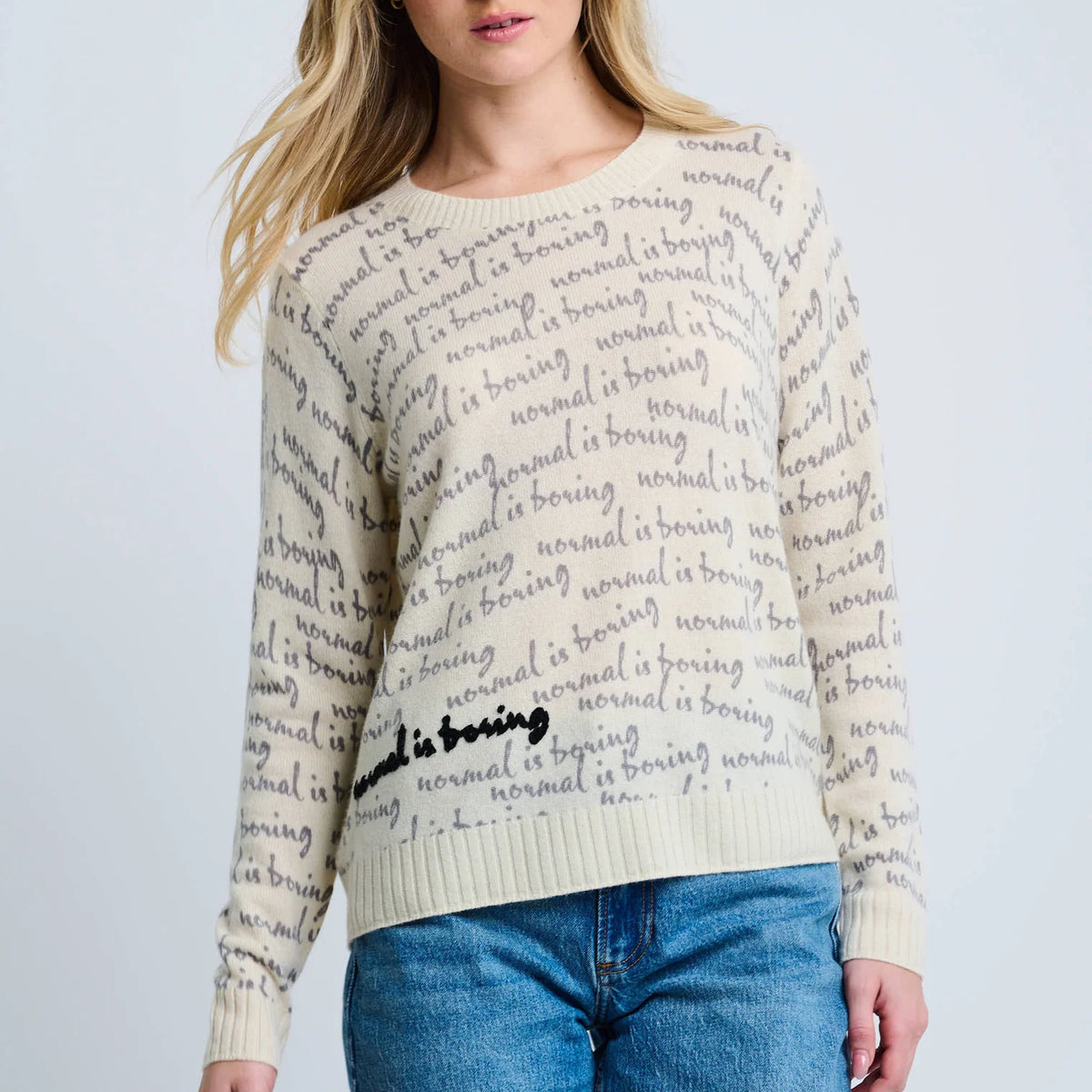 Lisa Todd Women's 100% Cashmere Normal is Boring Sweater – Channers